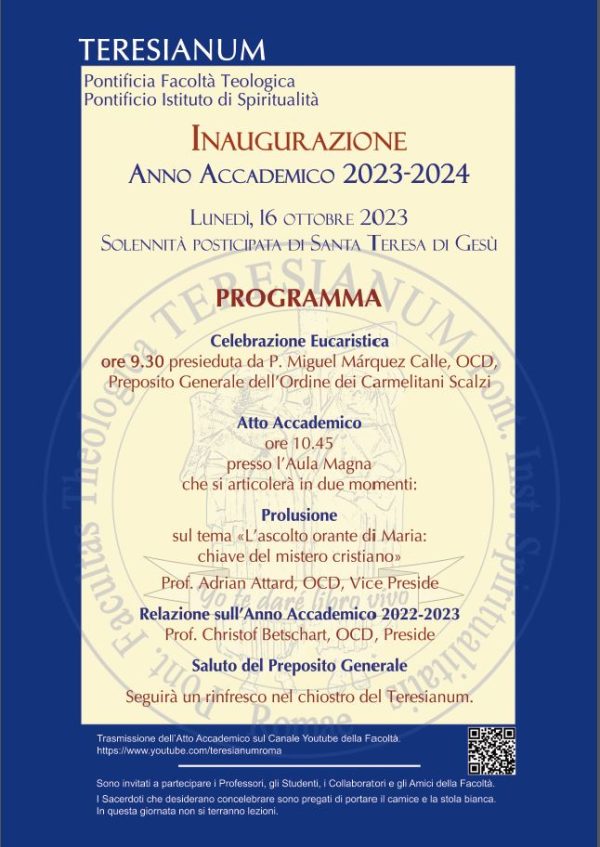 Inaugurazione dell’Anno Accademico 2023-2024 – Teresianum